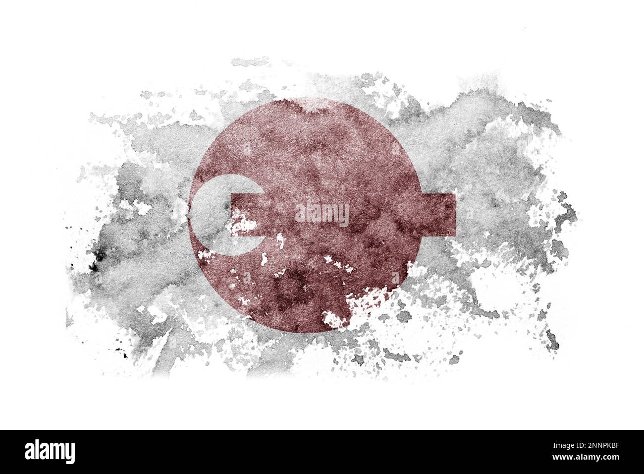 Japan, Japanese, Nara Prefecture flag background painted on white paper ...