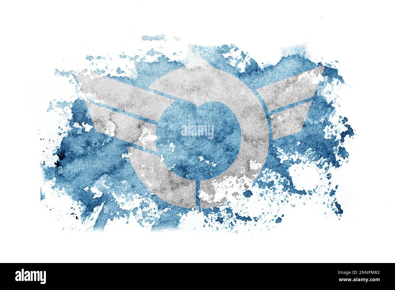 Japan, Japanese, Shiga Prefecture flag background painted on white ...