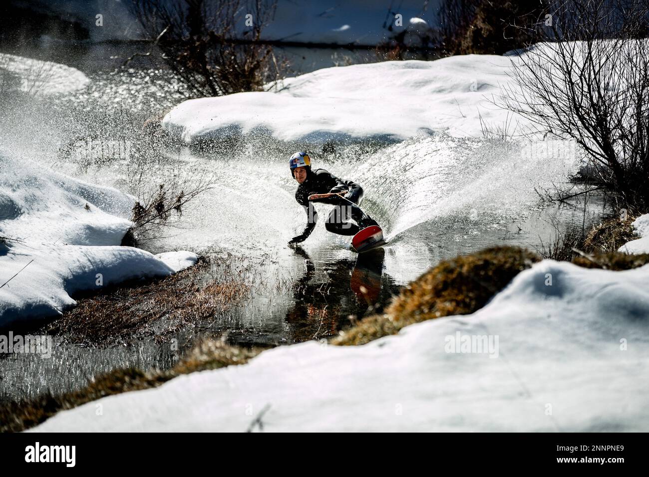 Greek waterskier Nikolas Plytas switched up from his usual habitat on ...