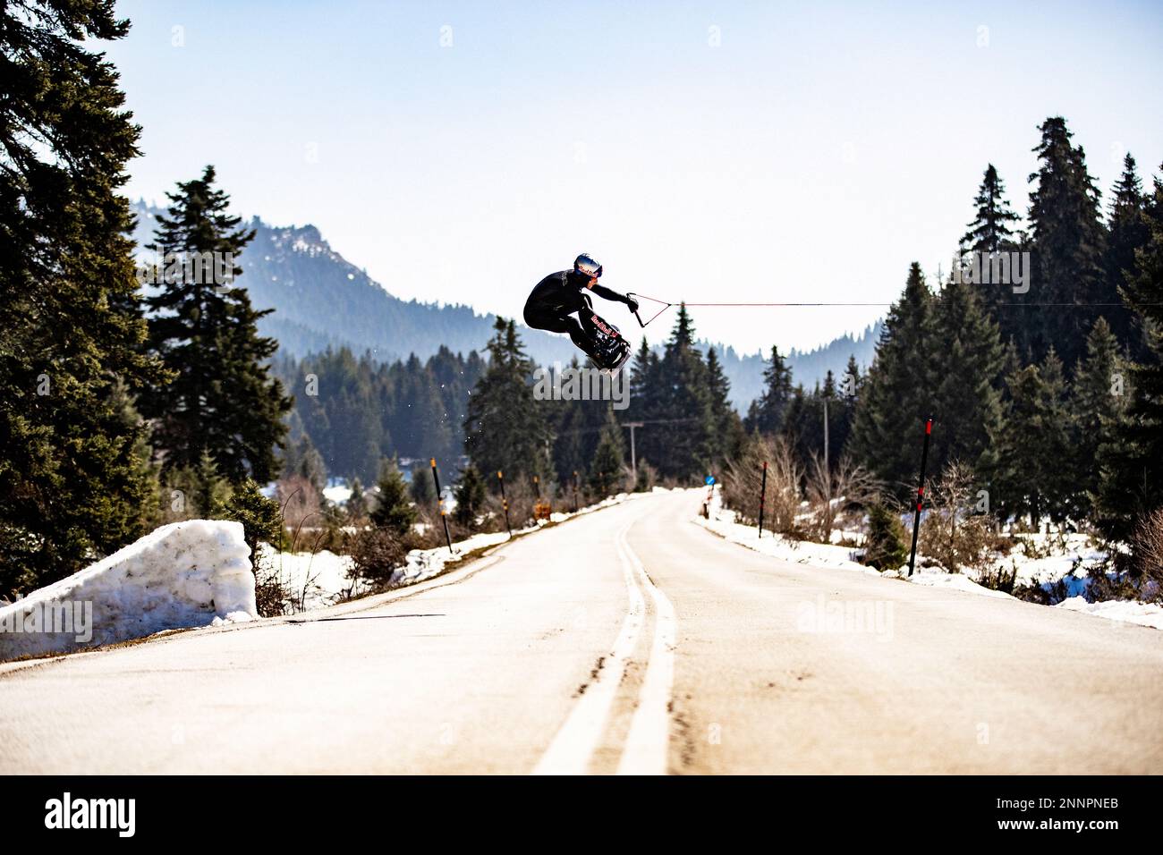 Greek waterskier Nikolas Plytas switched up from his usual habitat on ...