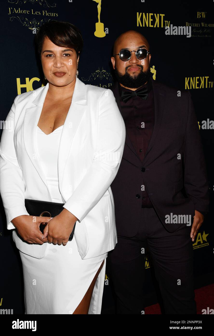 BEVERLY HILLS, CALIFORNIA - FEBRUARY 24: (L-R) Megan Robinson and Kolby ...