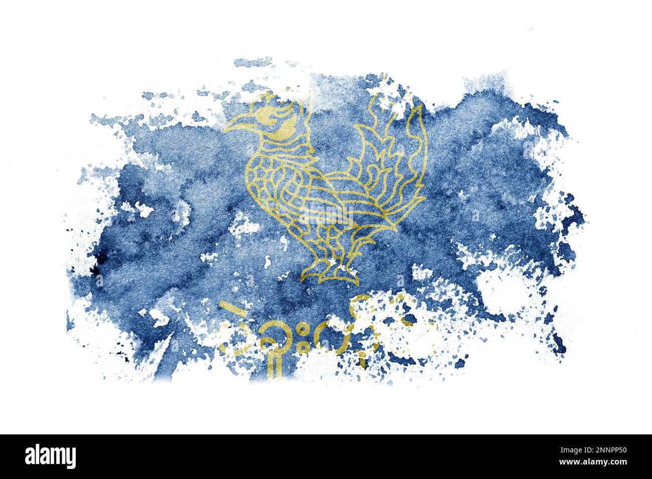 Myanmar, Bago Division flag background painted on white paper with ...