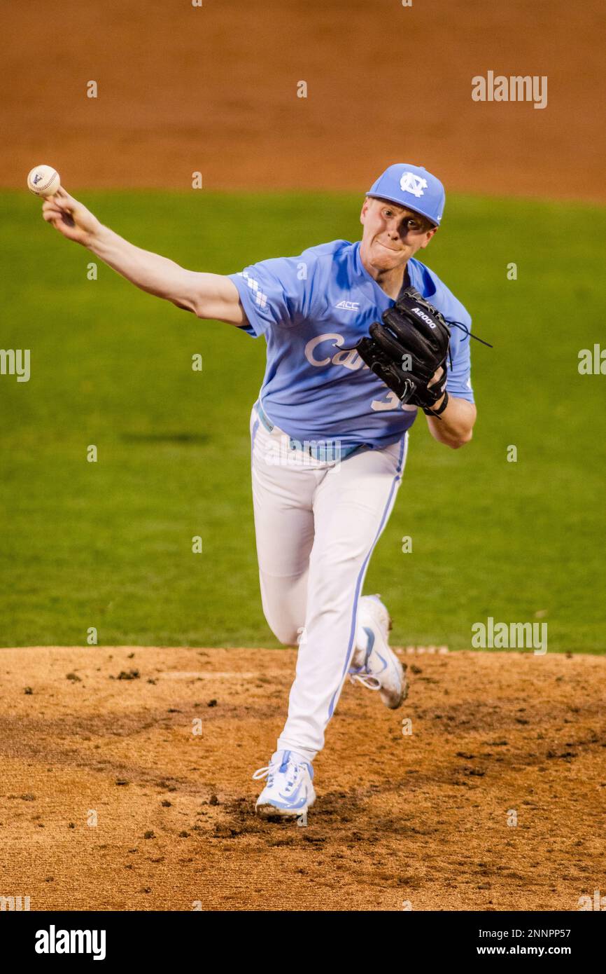 Greenville, NC, USA. 24th Feb, 2023. North Carolina Tar Heels pitcher ...