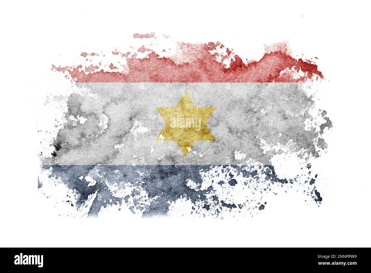 Myanmar, Chin National Army flag background painted on white paper with ...