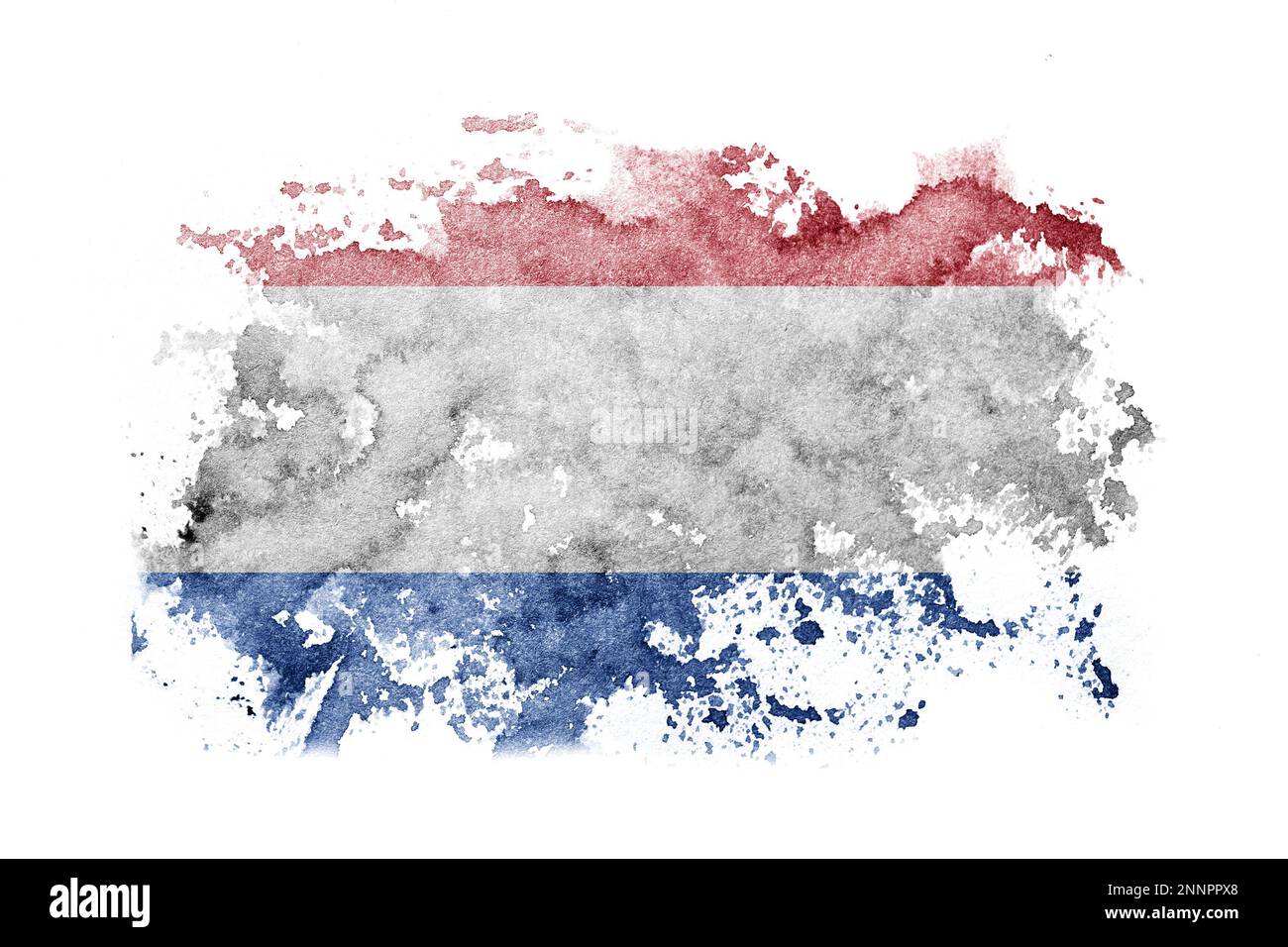 Netherlands, Dutch, Holland flag background painted on white paper with ...