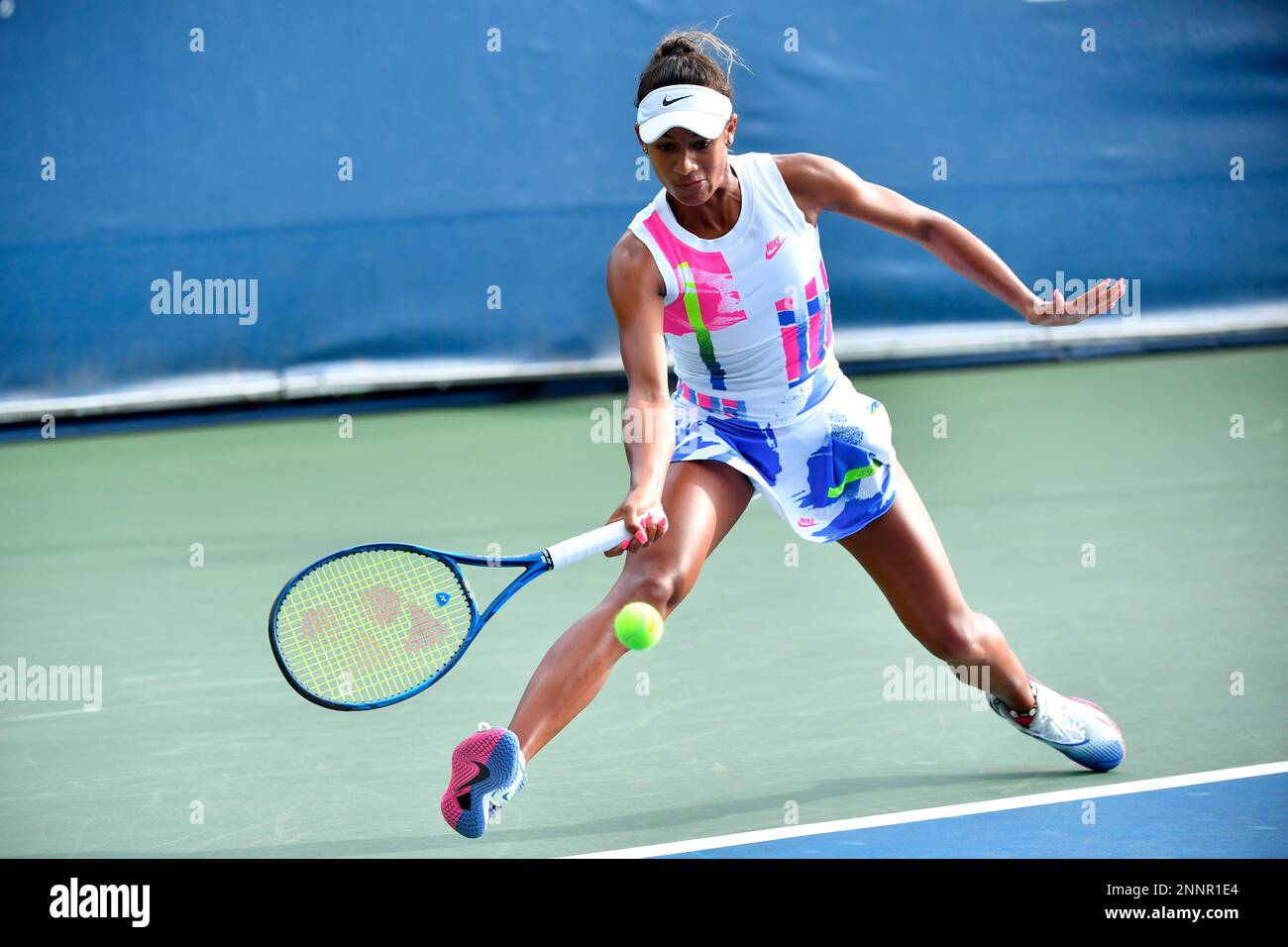 Whitney Osuigwe in action against Kateryna Kozlova at the 2020 US Open ...
