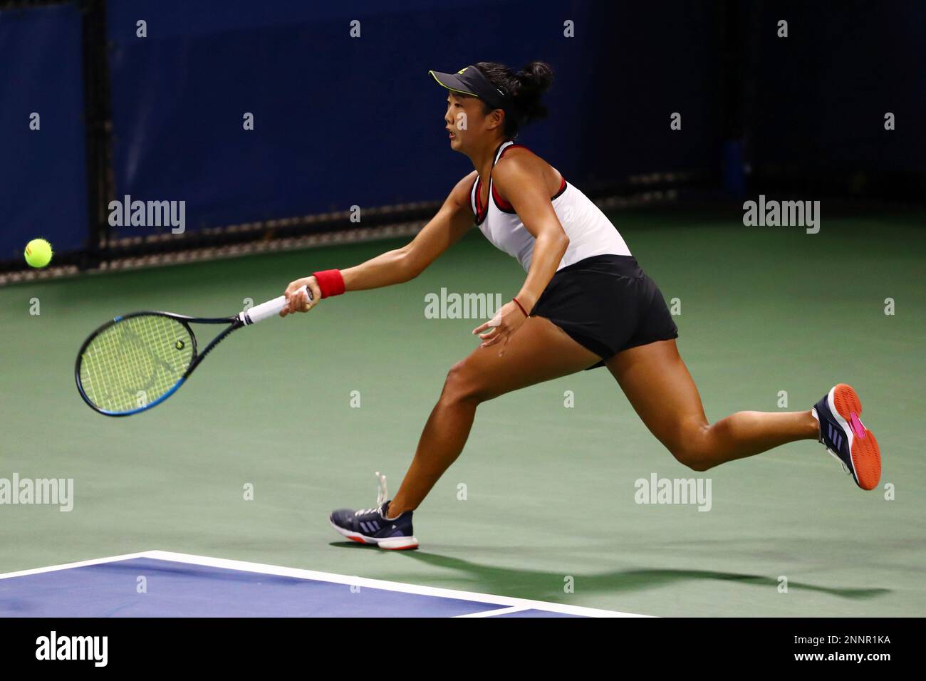 Ann Li in action against Arantxa Rus at the 2020 US Open, Monday, Aug ...