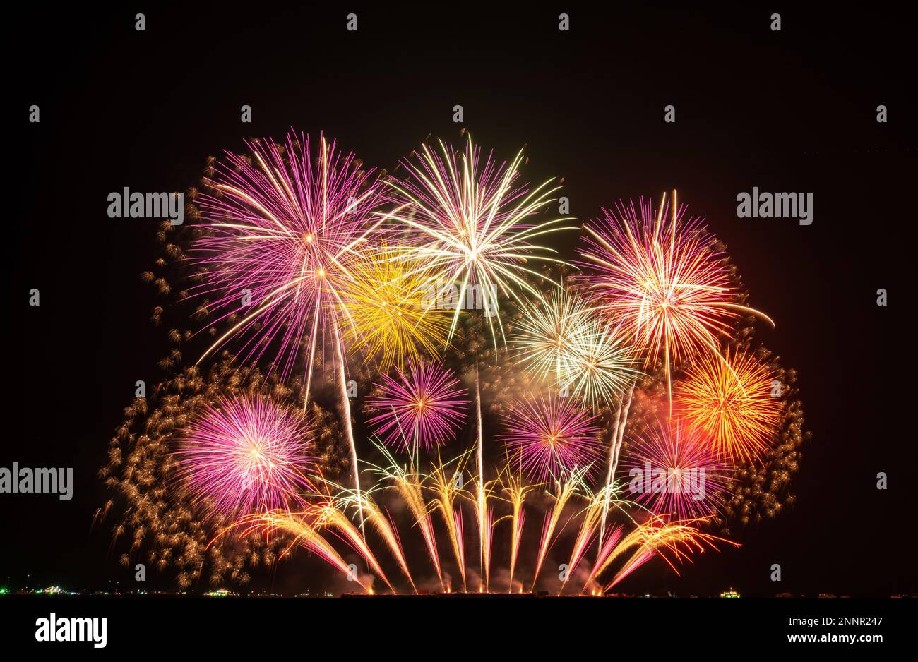 International firework festival Pattaya, Thailand. Beautiful fireworks ...