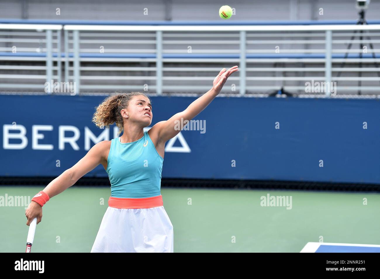 Jasmine Paolini in action against Caroline Garcia at the 2020 US Open ...