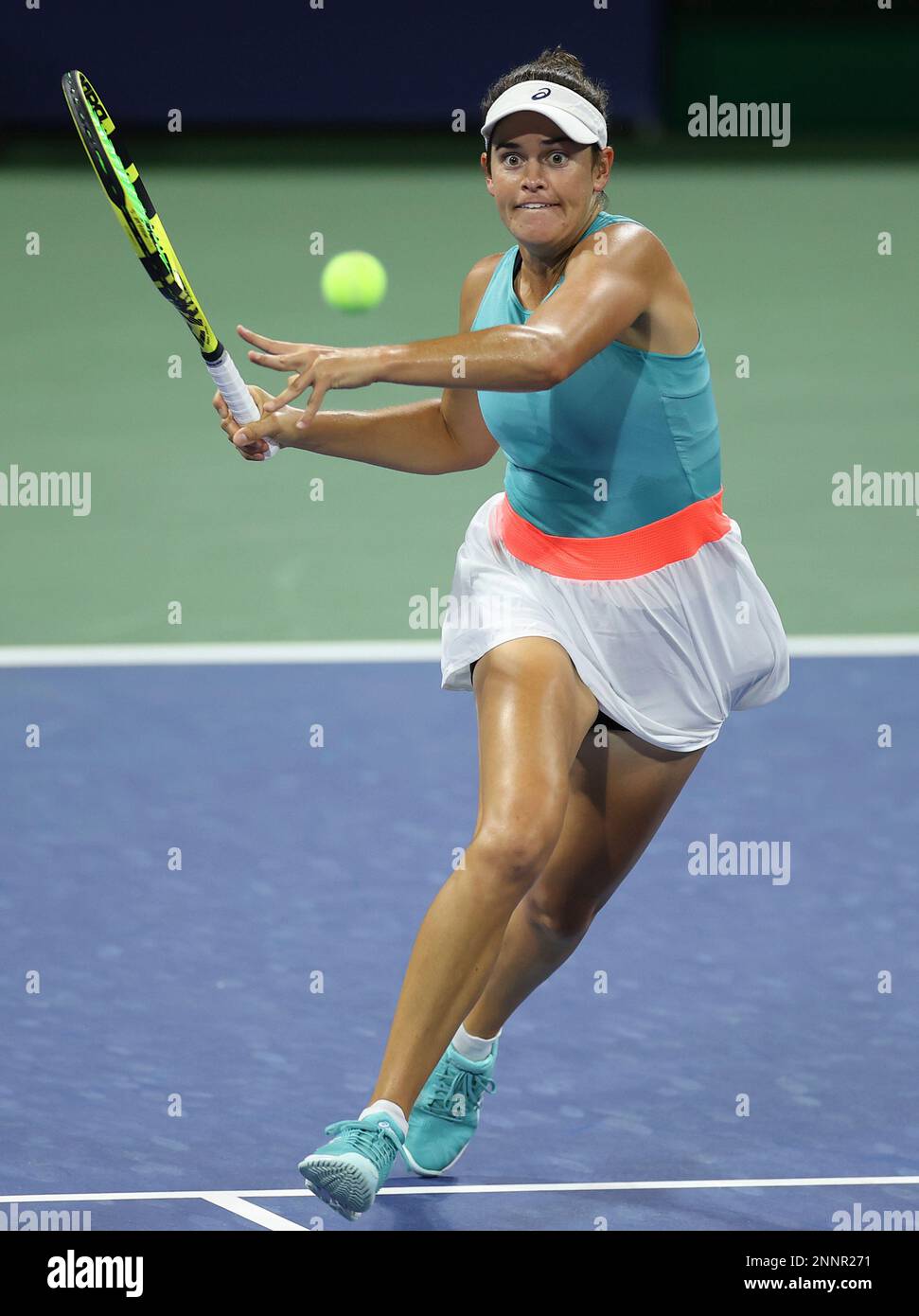 Jennifer Brady in action against Anna Blinkova at the 2020 US Open ...