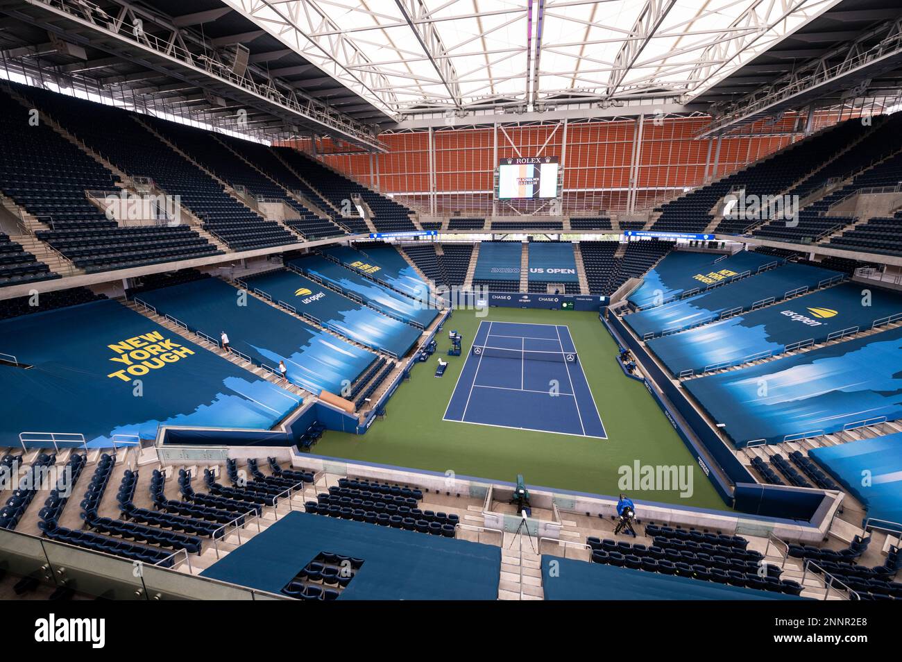 Wide overall view of Louis Armstrong Stadium prior to the 2020 US Open ...