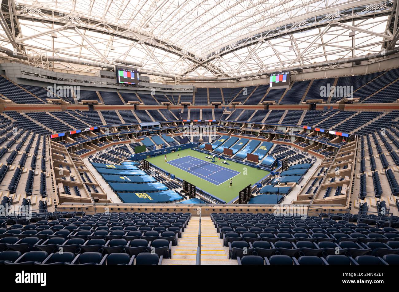 Wide overall view of Arthur Ashe Stadium prior to the 2020 US Open ...