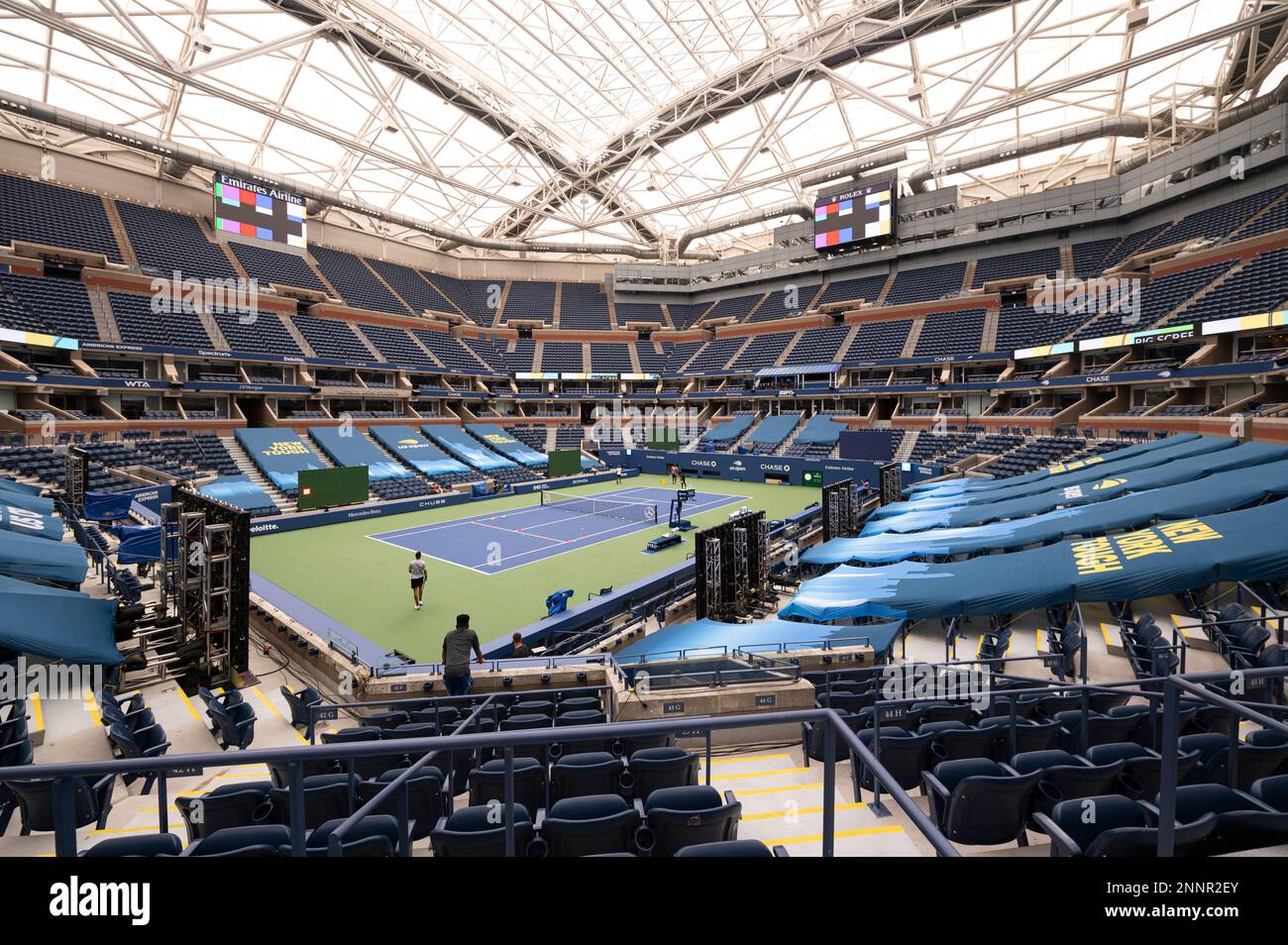 Wide overall view of Arthur Ashe Stadium prior to the 2020 US Open ...