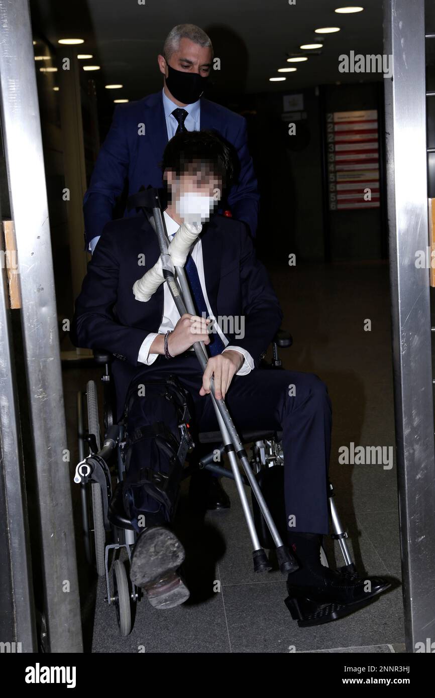 The son of Fernando Fernandez Tapias and Nuria Gonzalez arriving at the ...