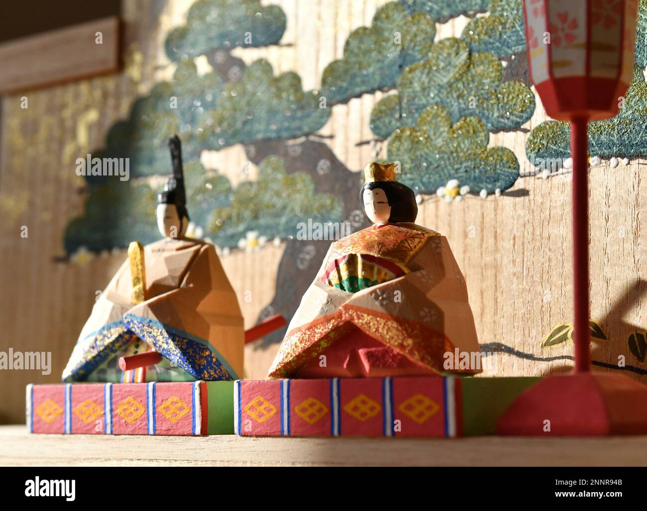 A picture taken on Feb. 28, 2021 shows Hina Dolls of Nara Itto-bori in ...