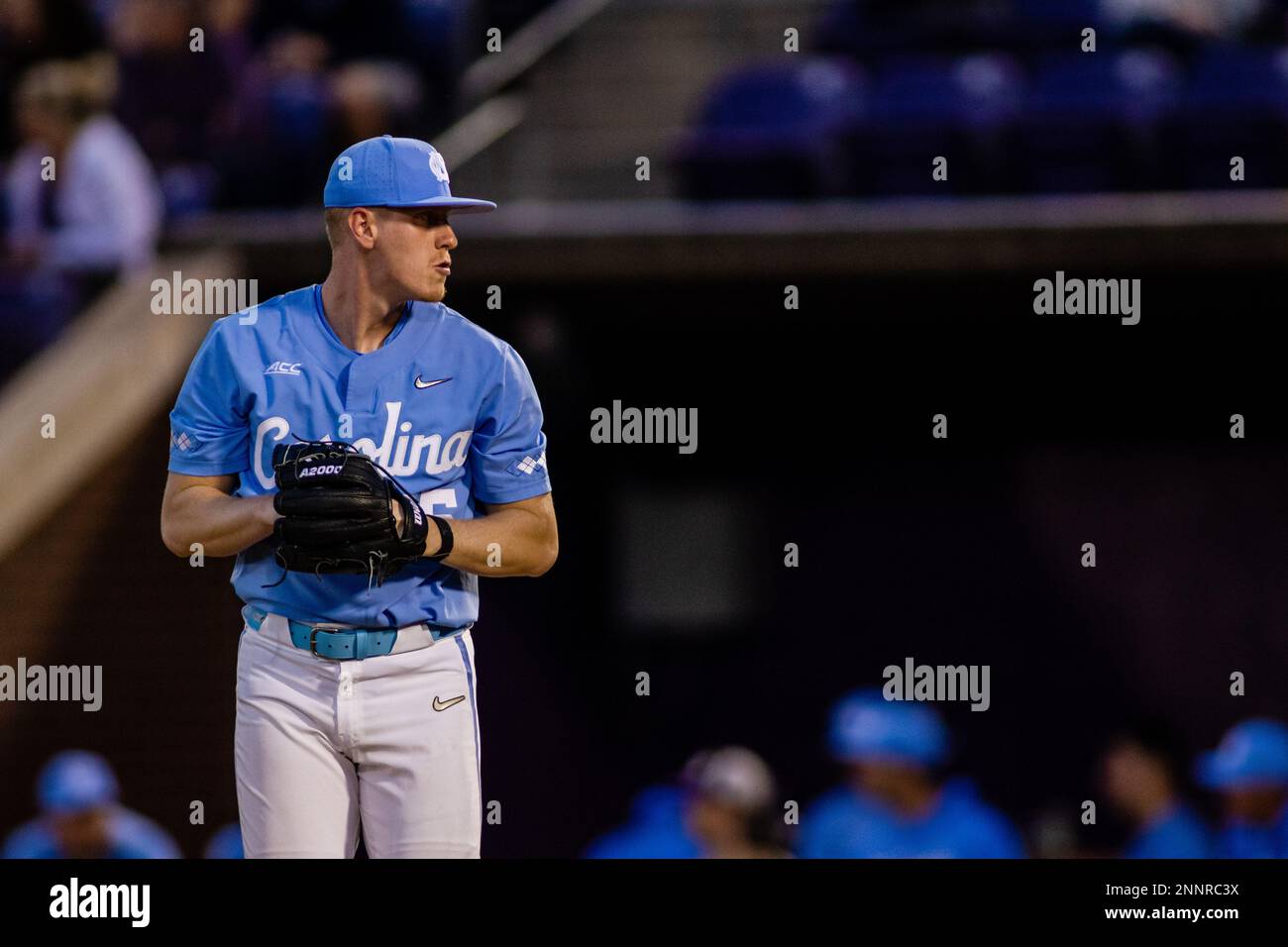 Greenville, NC, USA. 24th Feb, 2023. North Carolina Tar Heels pitcher ...