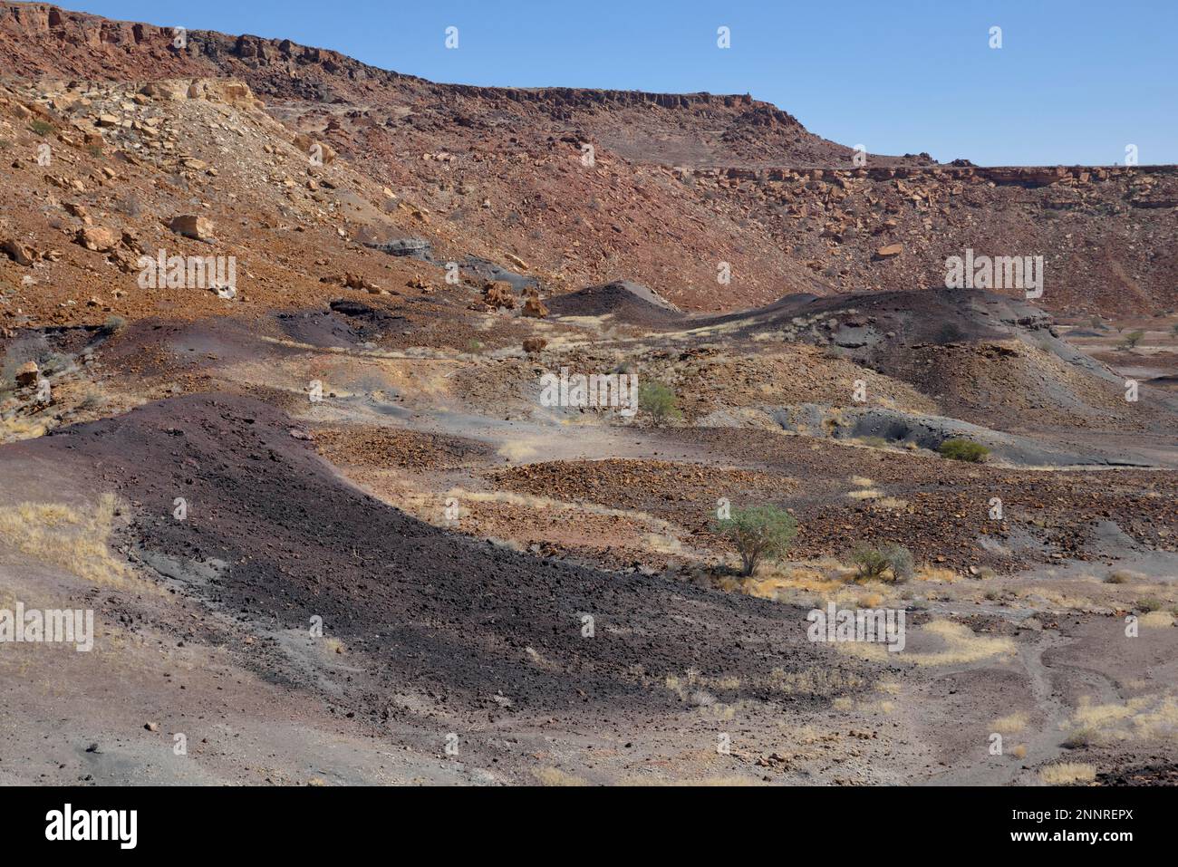 Landscape at the Burnt Mountain, near Twyfelfontein, Kunene Region ...