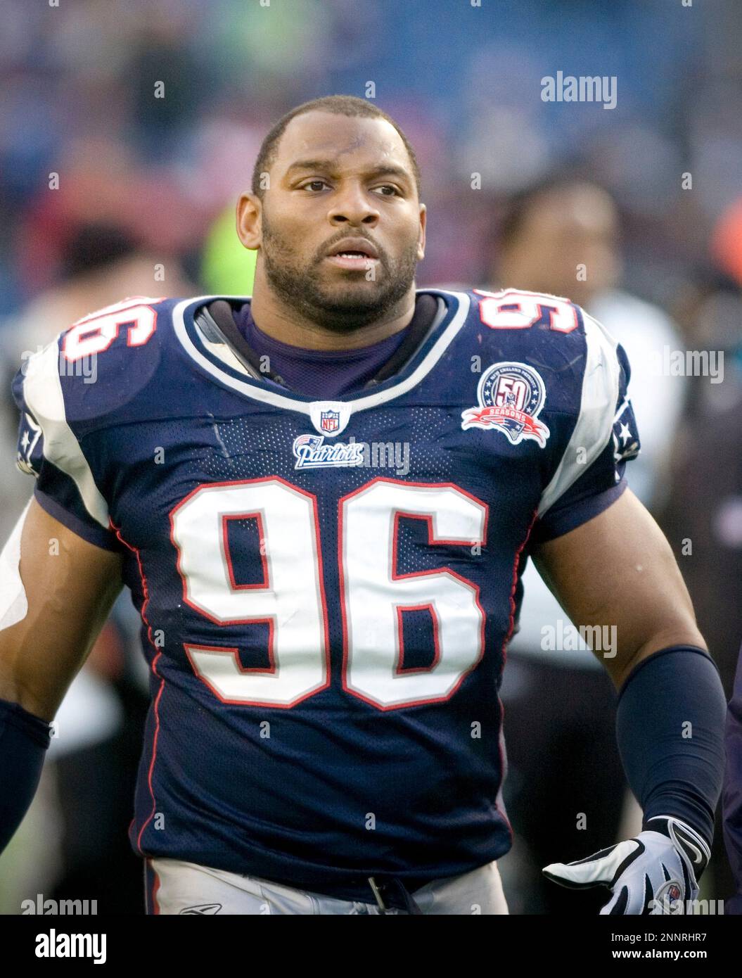 27 December 2009. Patriot Linebacker Adalius Thomas (96) heads to the ...