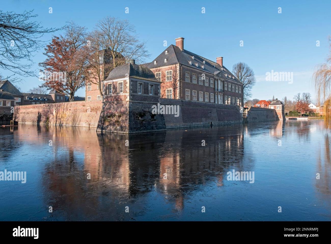 Baroque and moated castle Ahaus, today seat of the Technical Academy ...