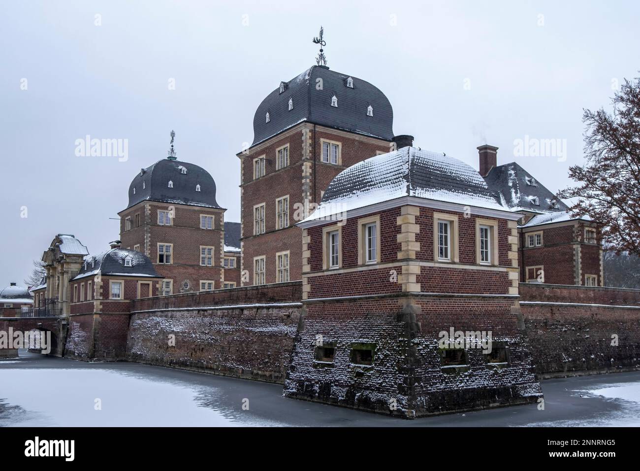 Baroque and moated castle Ahaus, today seat of the Technical Academy ...