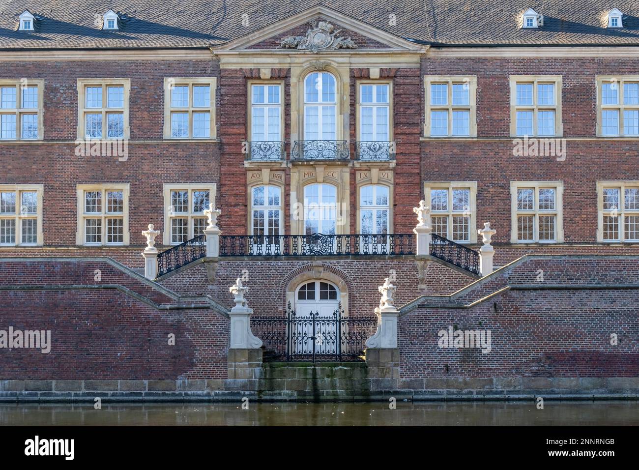 Baroque and moated castle Ahaus, today seat of the Technical Academy ...