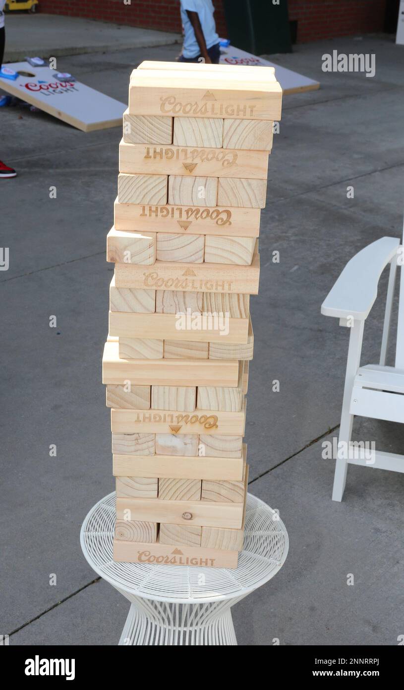 A Coors Light Zenga game is on display during the HBCU Legacy Bowl all ...