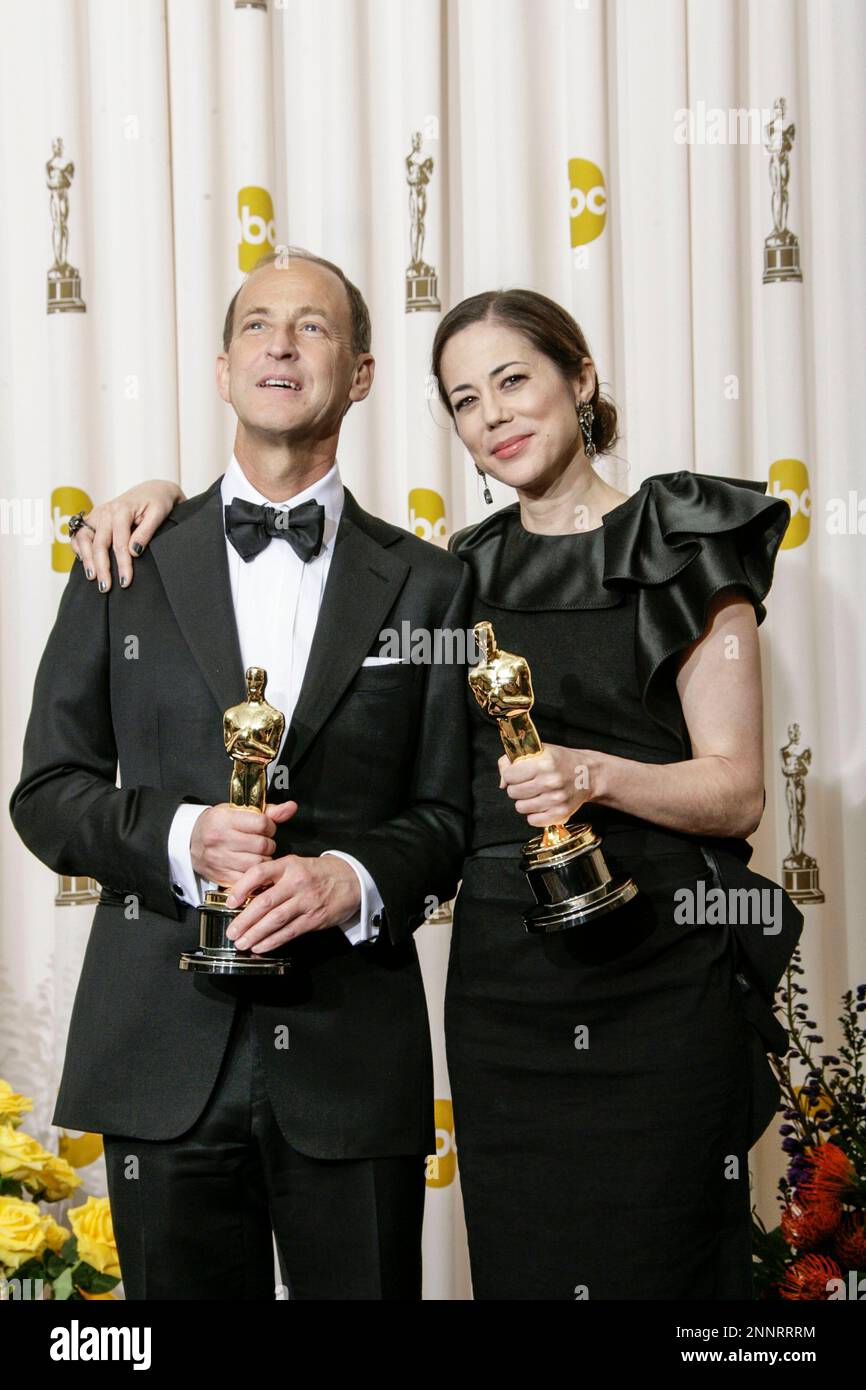 Director Charles Ferguson (L) and producer Audrey Marrs, winners of the ...