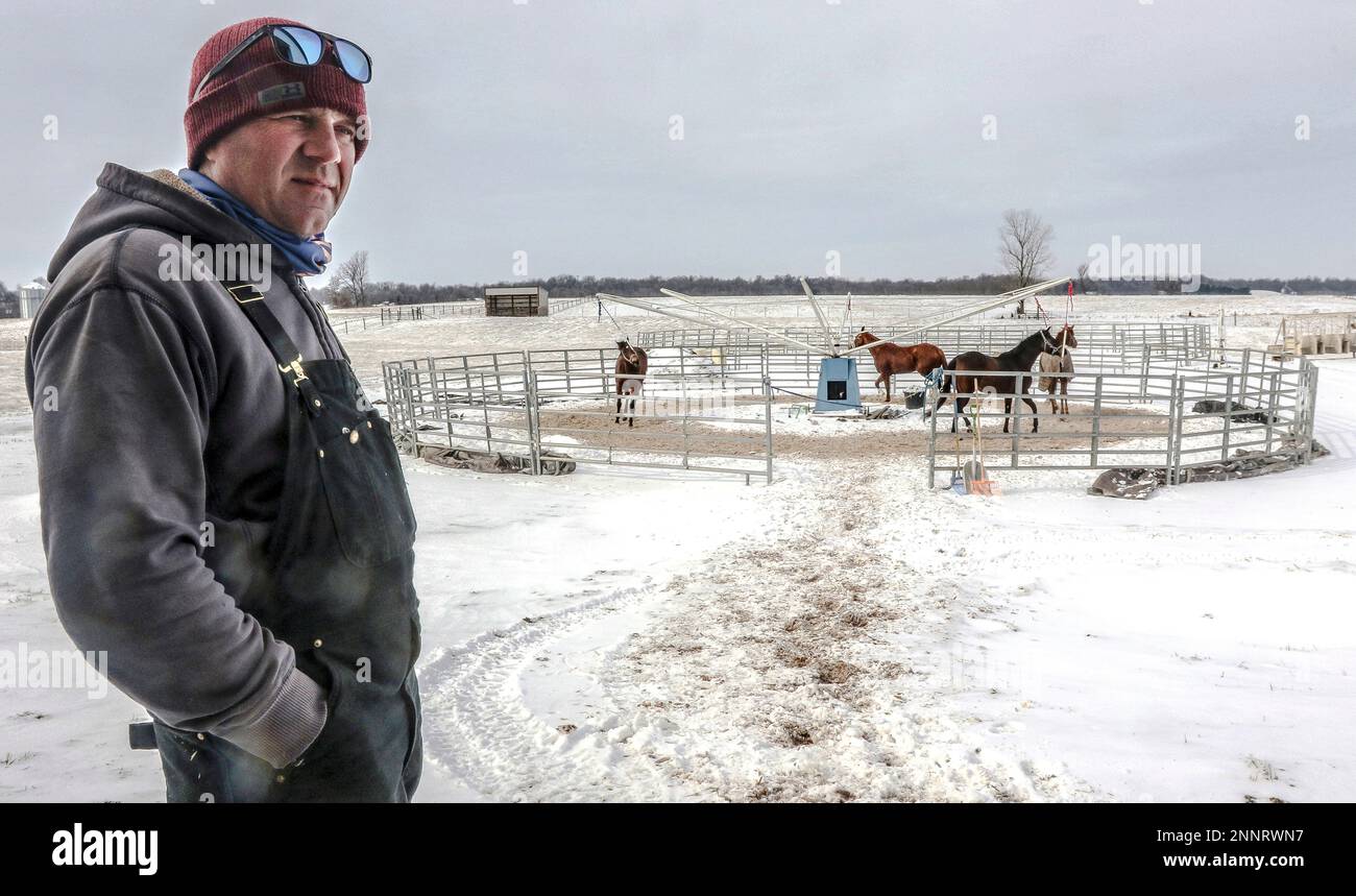 Eric Foster looks out over his farm, Foster Family Racing, Wednesday ...