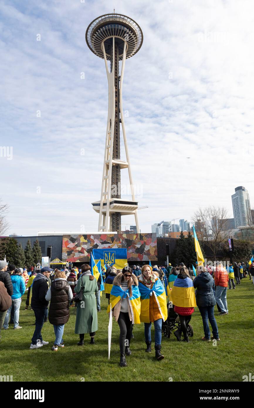Seattle, Washington, USA. 25th February, 2023. Seattle Center is awash ...