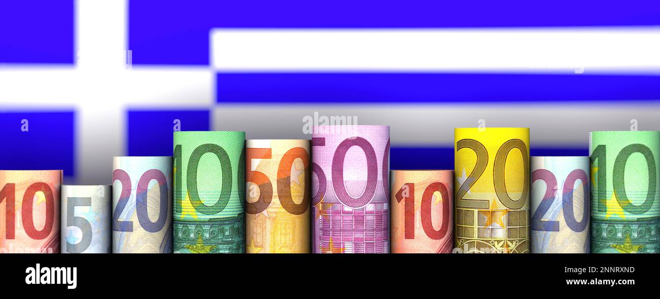 Illustration Greece and money Stock Photo - Alamy