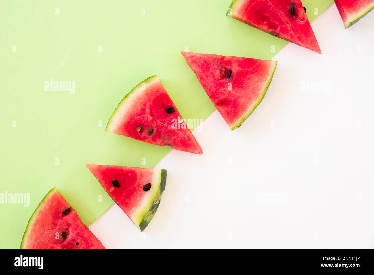 triangular shape watermelon slices dual background. High resolution ...