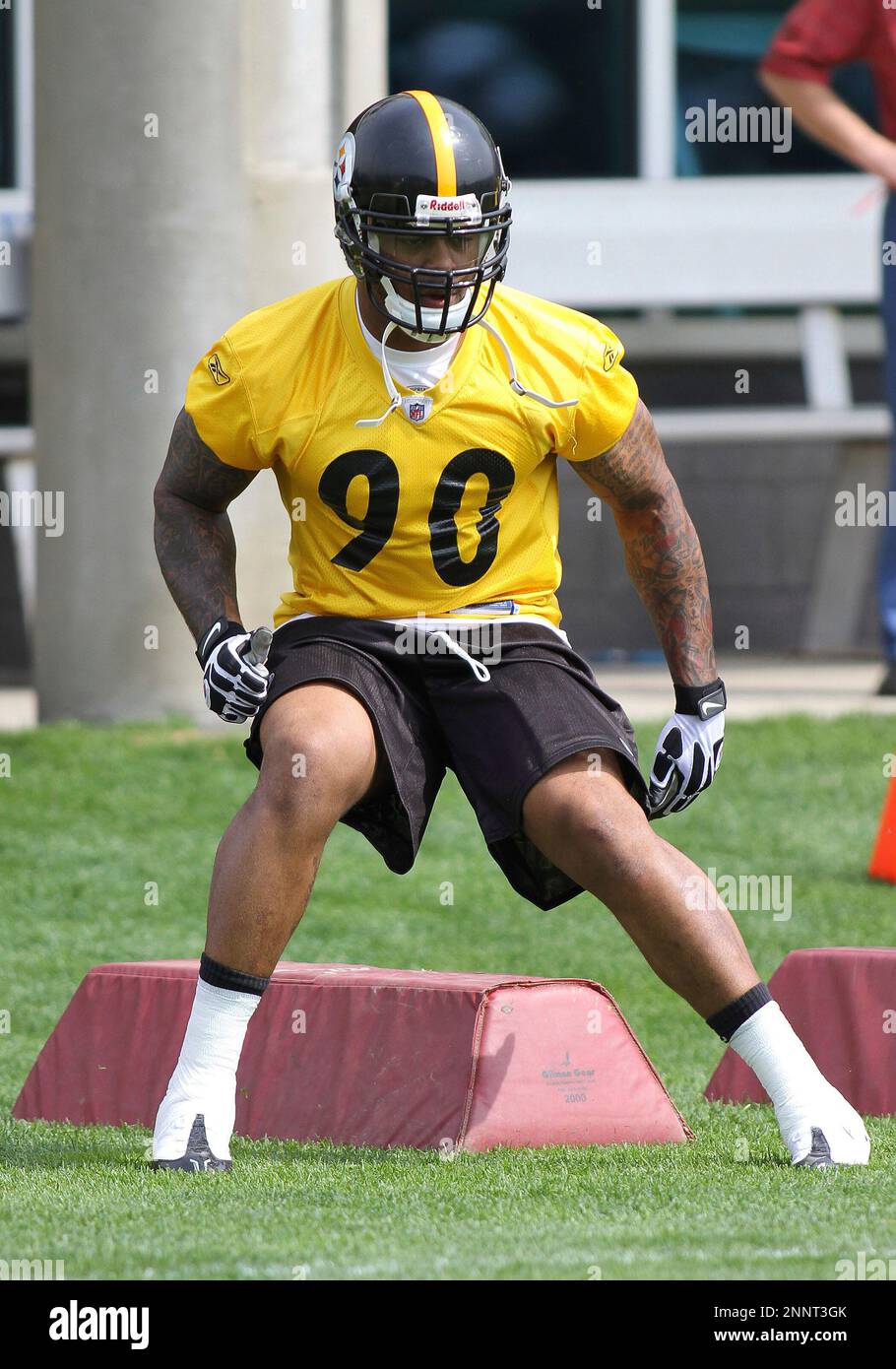 May 01 2010: Steelers rookie LB Thaddeus Gibson (90) during drills at ...