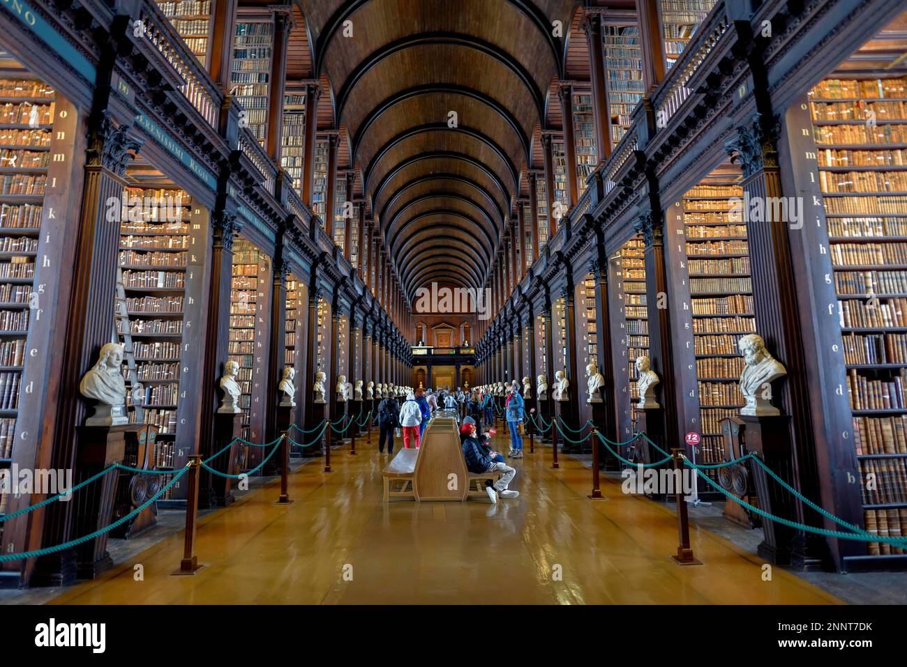 Long Room, the old library of Trinity College, University, Dublin ...