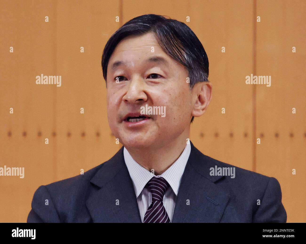 Japan's Emperor Naruhito attends a press conference at Akasaka Palace ...