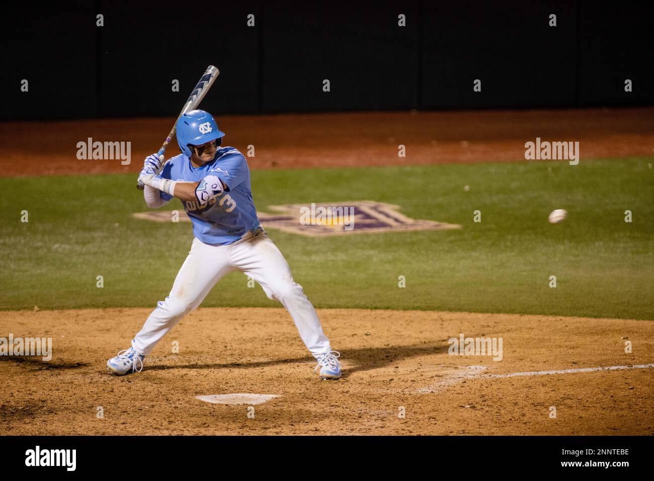 Greenville, NC, USA. 24th Feb, 2023. North Carolina Tar Heels infielder ...