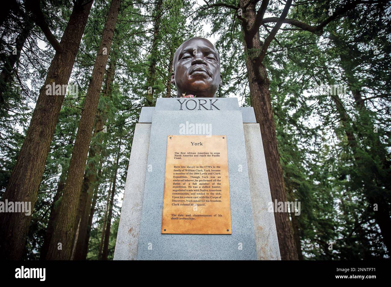 A bust of York, a member of the Lewis and Clark expedition, is seen on ...