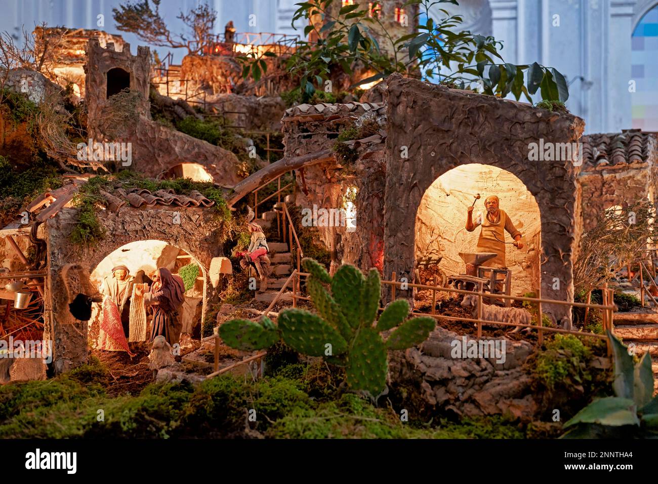 Artistic Christmas Nativity Scene. Caltagirone Sicily Italy Stock Photo ...