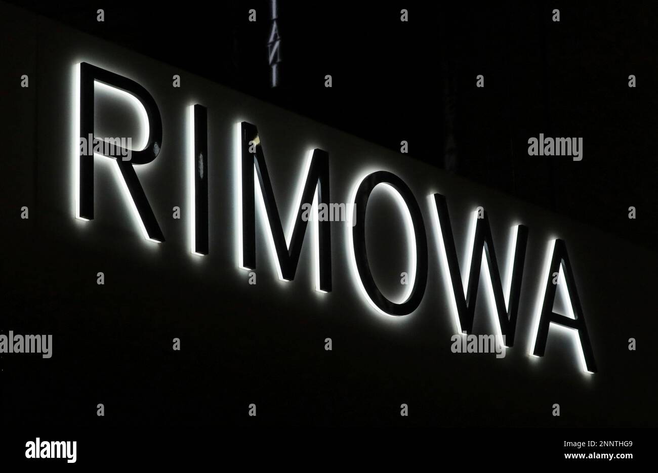 The logo of Rimowa is seen at Ginza district in Chuo Ward, Tokyo on ...