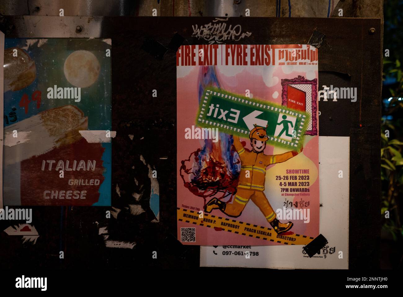 Bangkok, Thailand. 25th Feb 2023. A poster for FIRE EXIT - FIRE EXIST ...