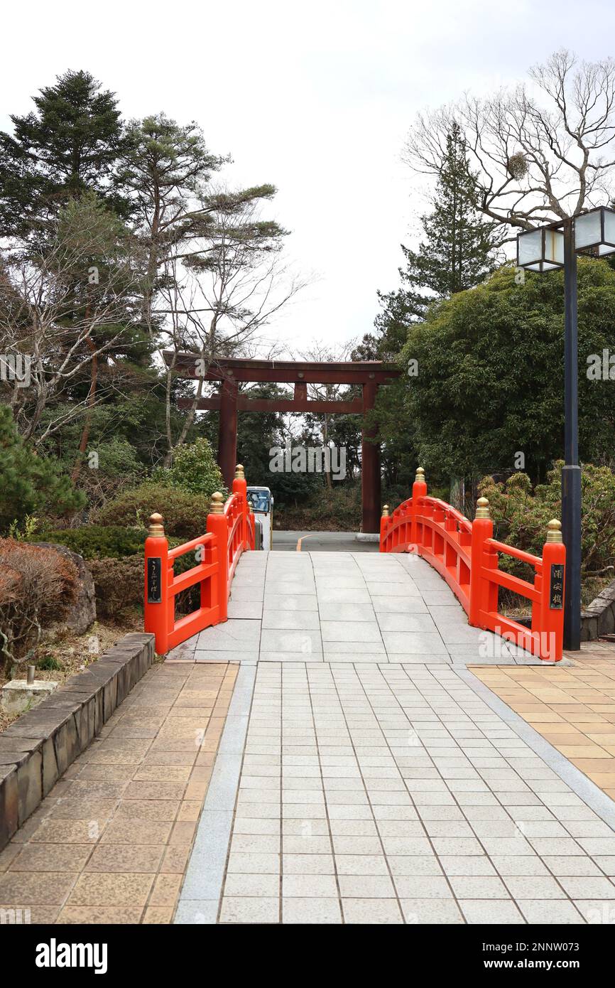 Sendai, Miyagi, Japan, February 2023.Sendai Castle Ruins Honmaru Hall ...