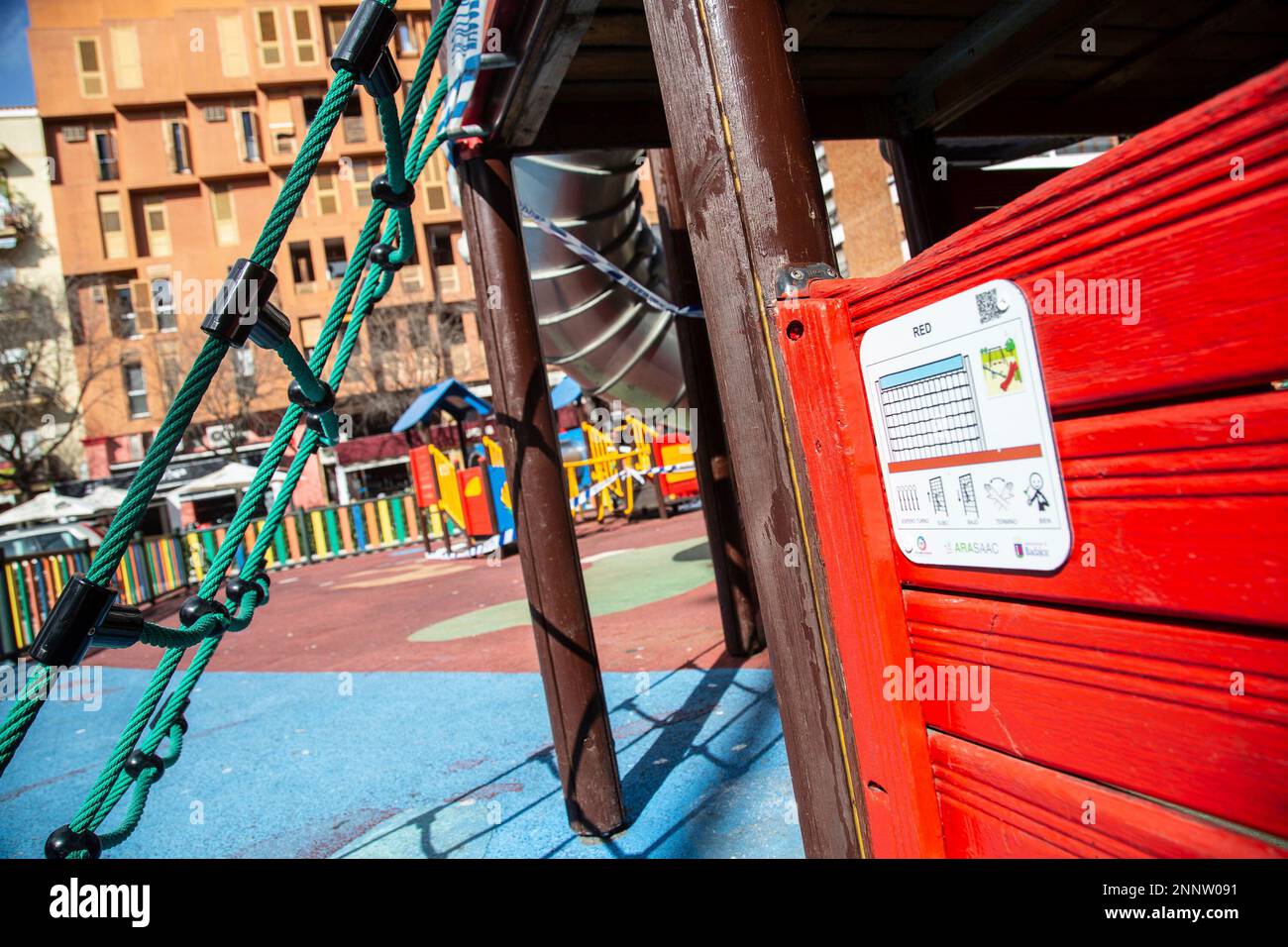 Pictogram or visual plaque installed in a park for children with Autism ...