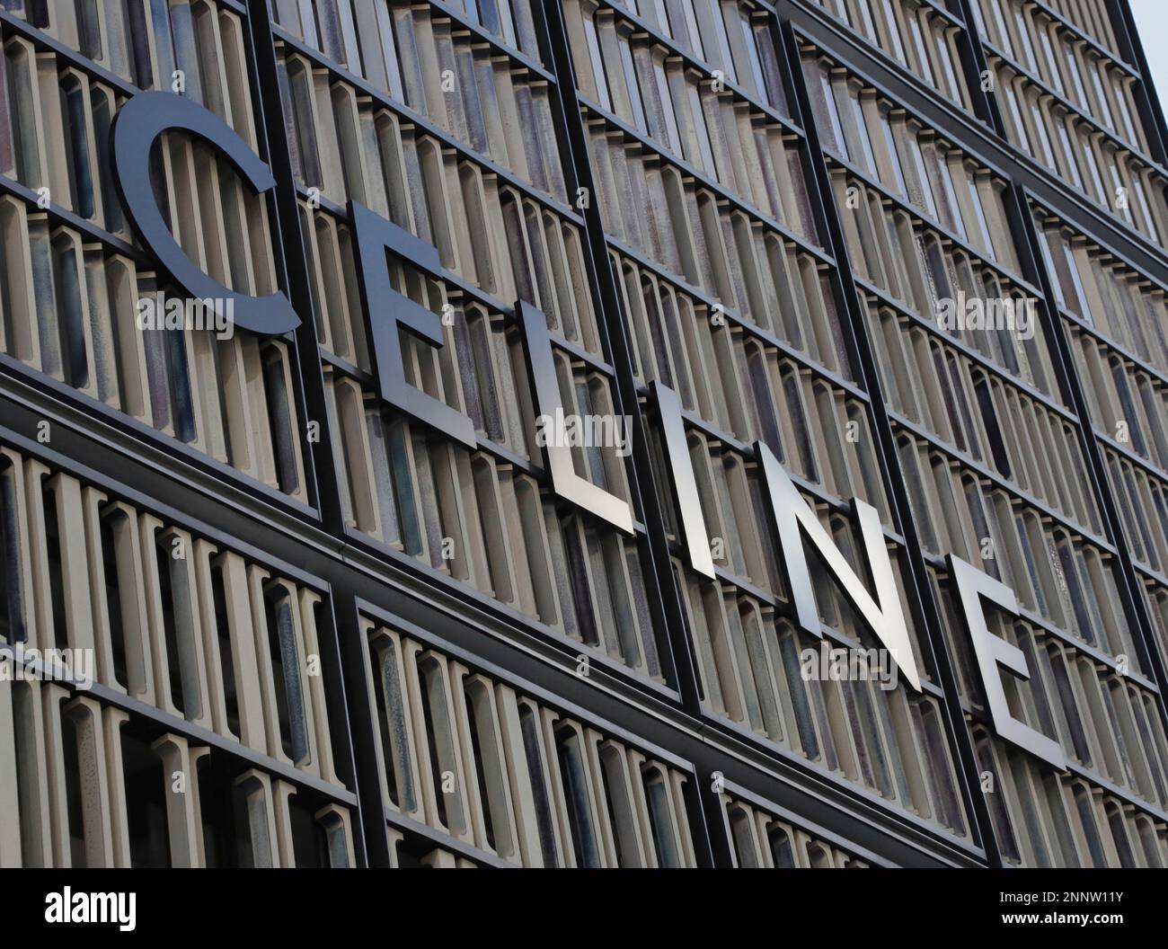 The logo of CELINE (CÉLINE) is seen at Ginza district in Chuo Ward ...