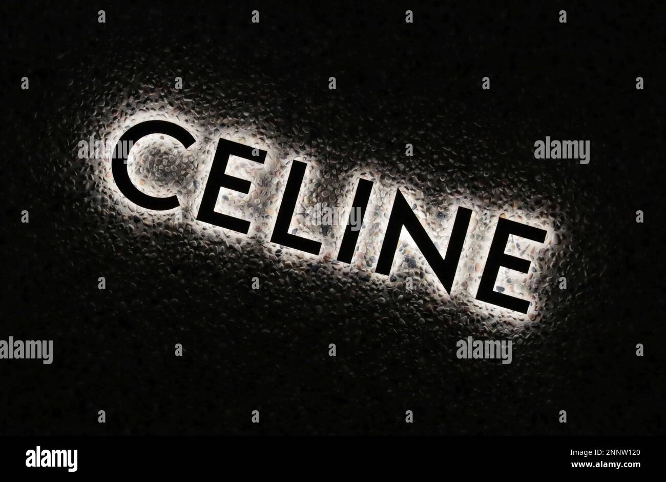 The logo of CELINE (CÉLINE) is seen at Ginza district in Chuo Ward ...