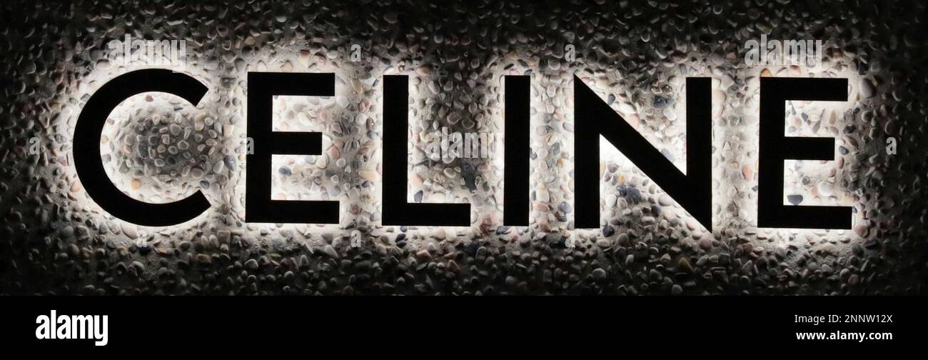 The logo of CELINE (CÉLINE) is seen at Ginza district in Chuo Ward ...