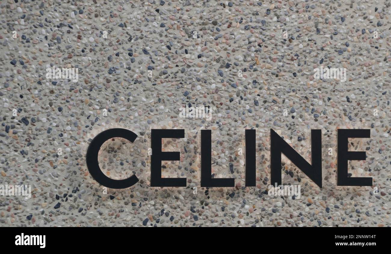 The logo of CELINE (CÉLINE) is seen at Ginza district in Chuo Ward ...