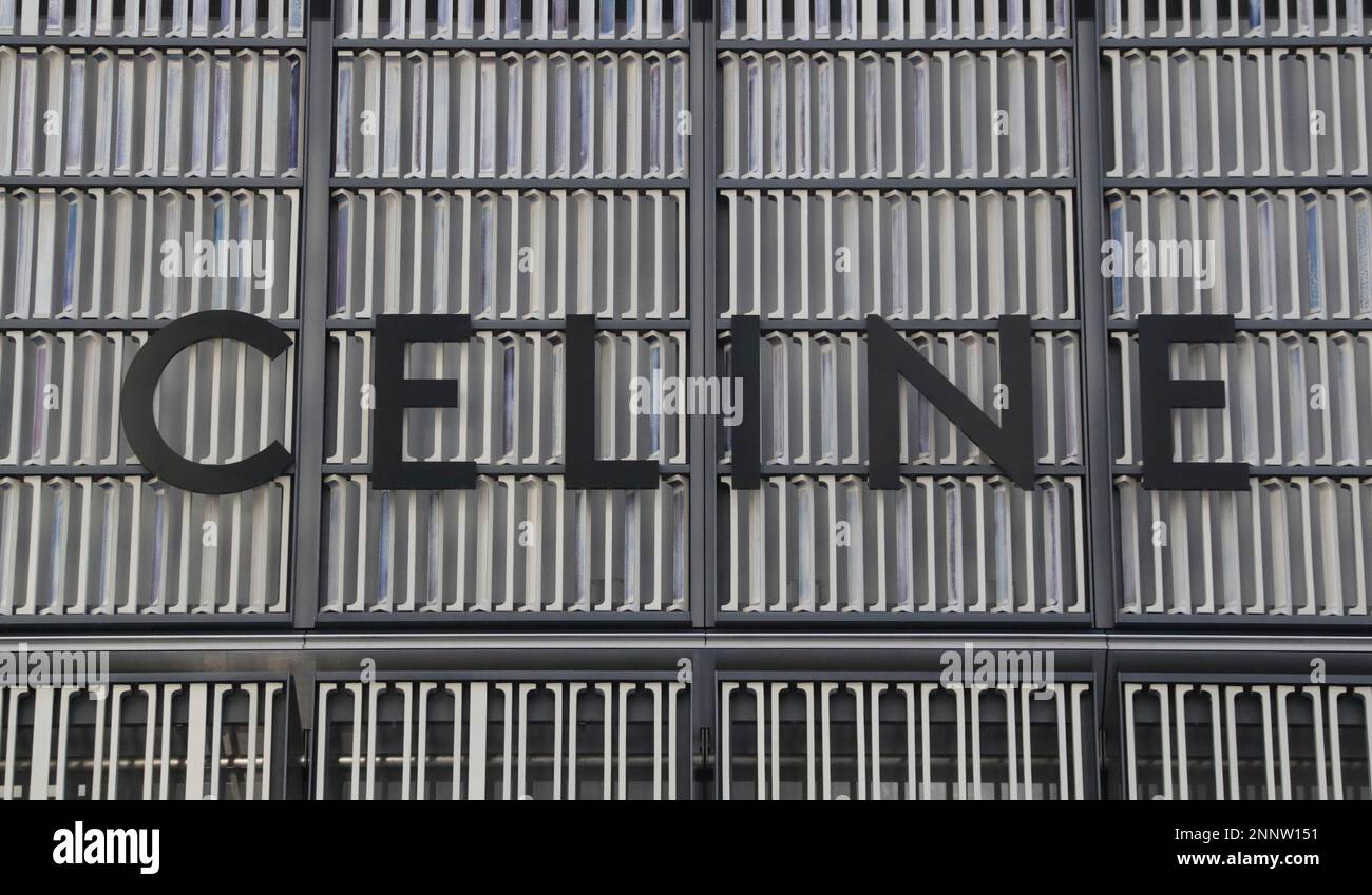 The logo of CELINE (CÉLINE) is seen at Ginza district in Chuo Ward ...
