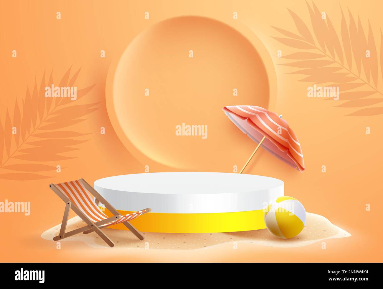 Summer podium vector design. Summer product display with podium and ...