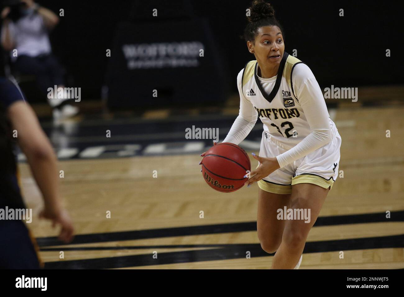 SPARTANBURG, SC - JANUARY 16: Alea Harris (32) guard of Wofford during ...