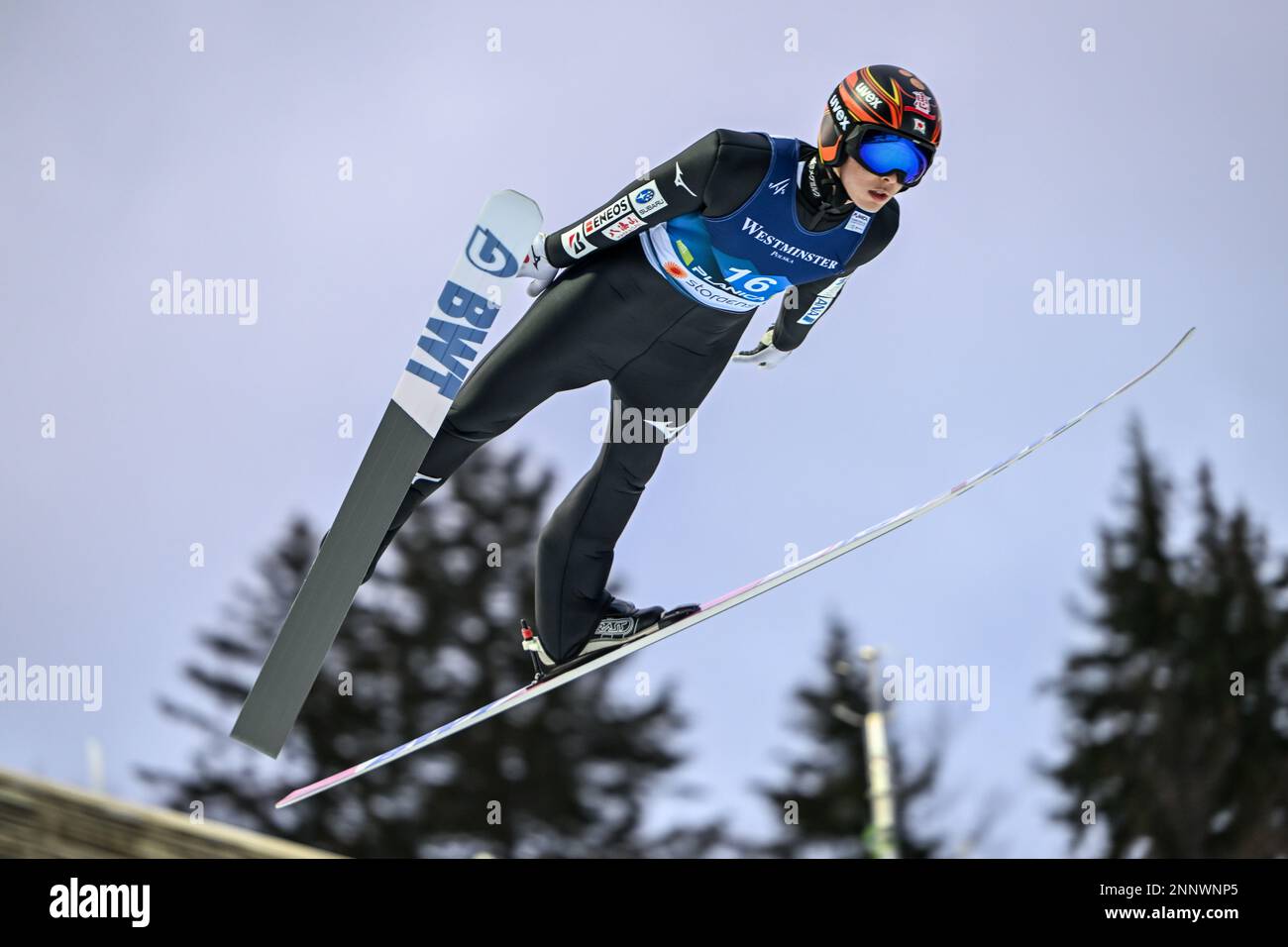 Junshiro Kobayashi of Japan in action during the Man's Ski Jumping ...
