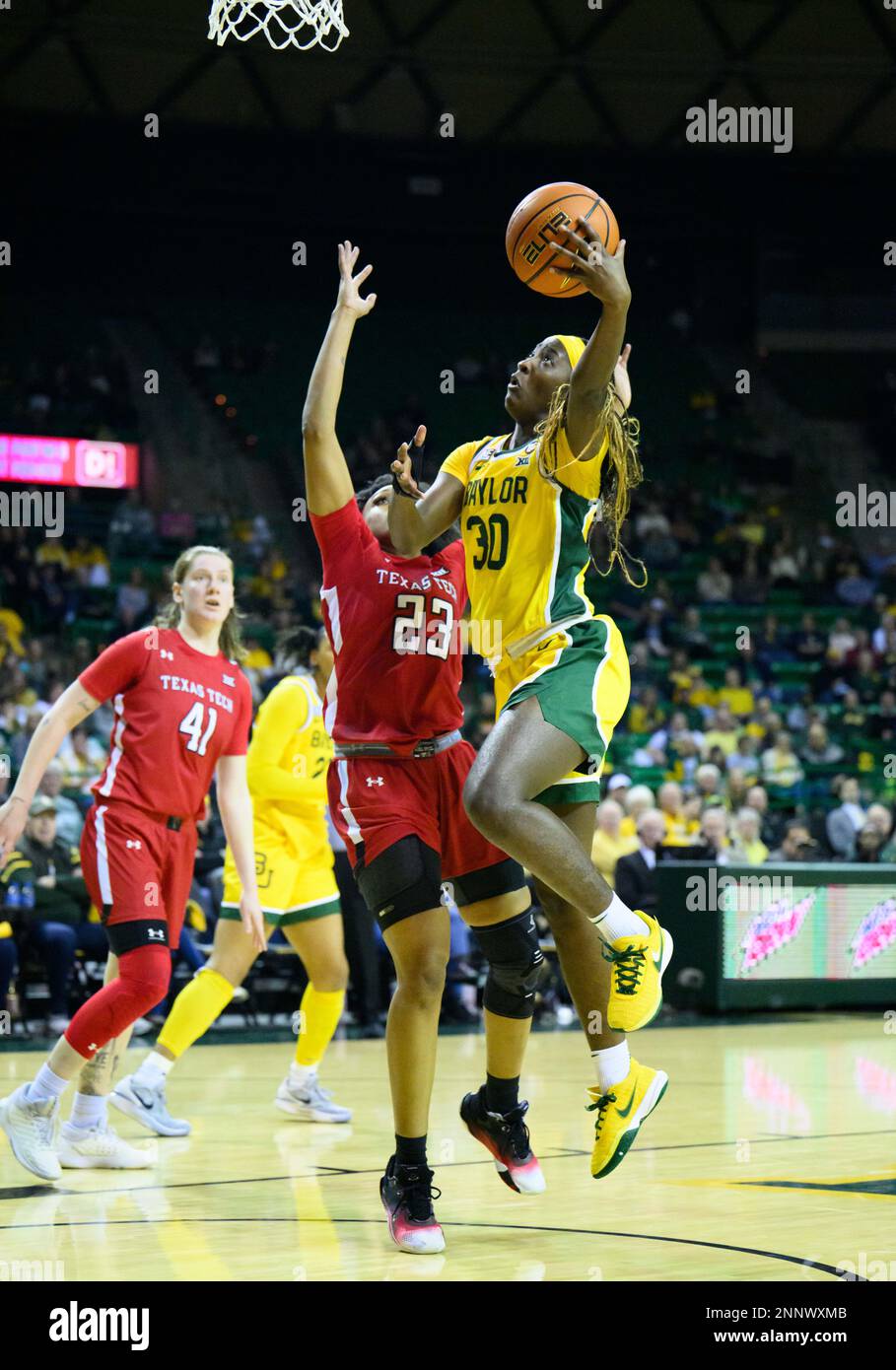 February 25 2023: Baylor Lady Bears guard Catarina Ferreira (30) shoots ...